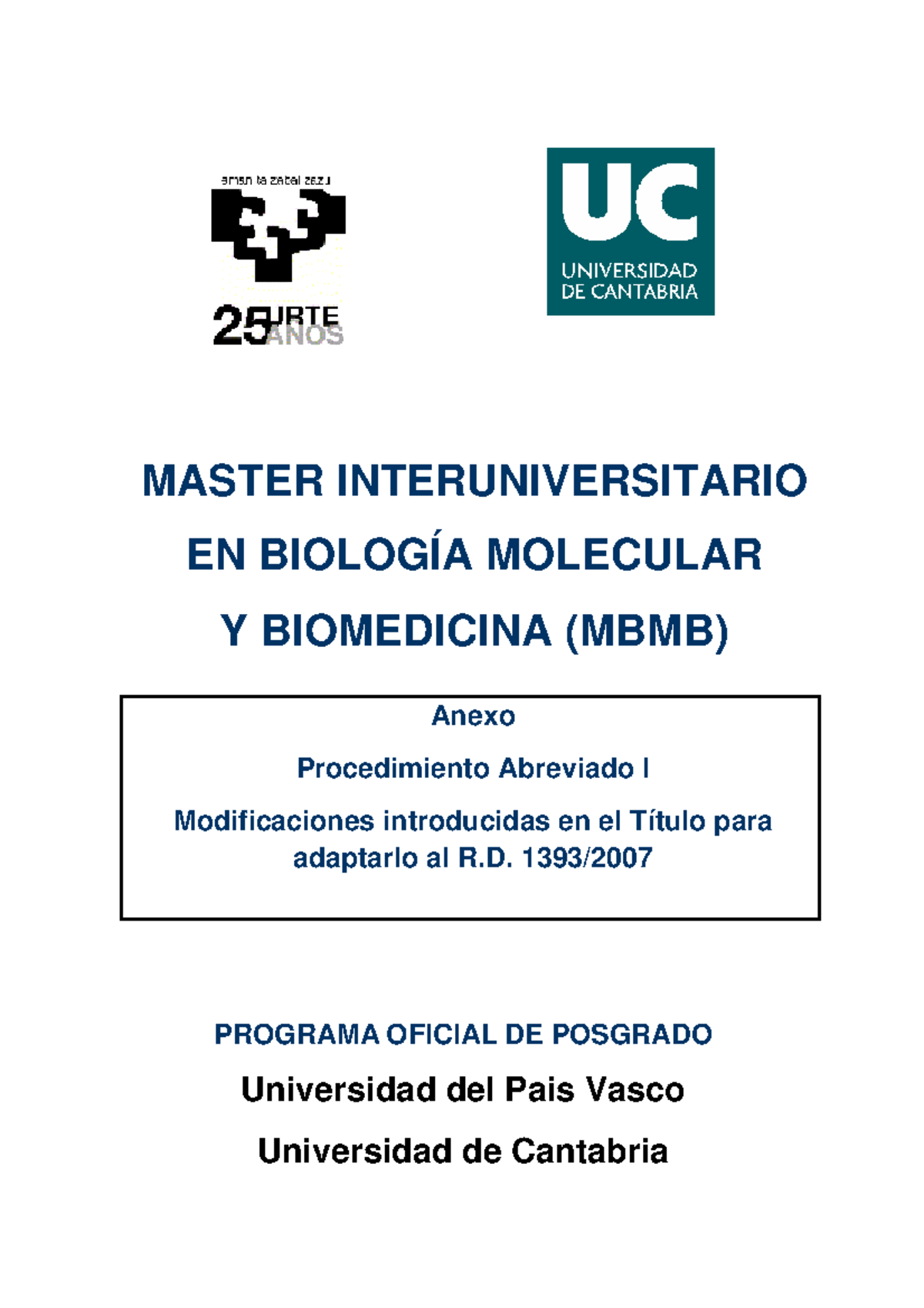MET-M2- Biologia - MASTER INTERUNIVERSITARIO EN BIOLOGÍA MOLECULAR Y ...