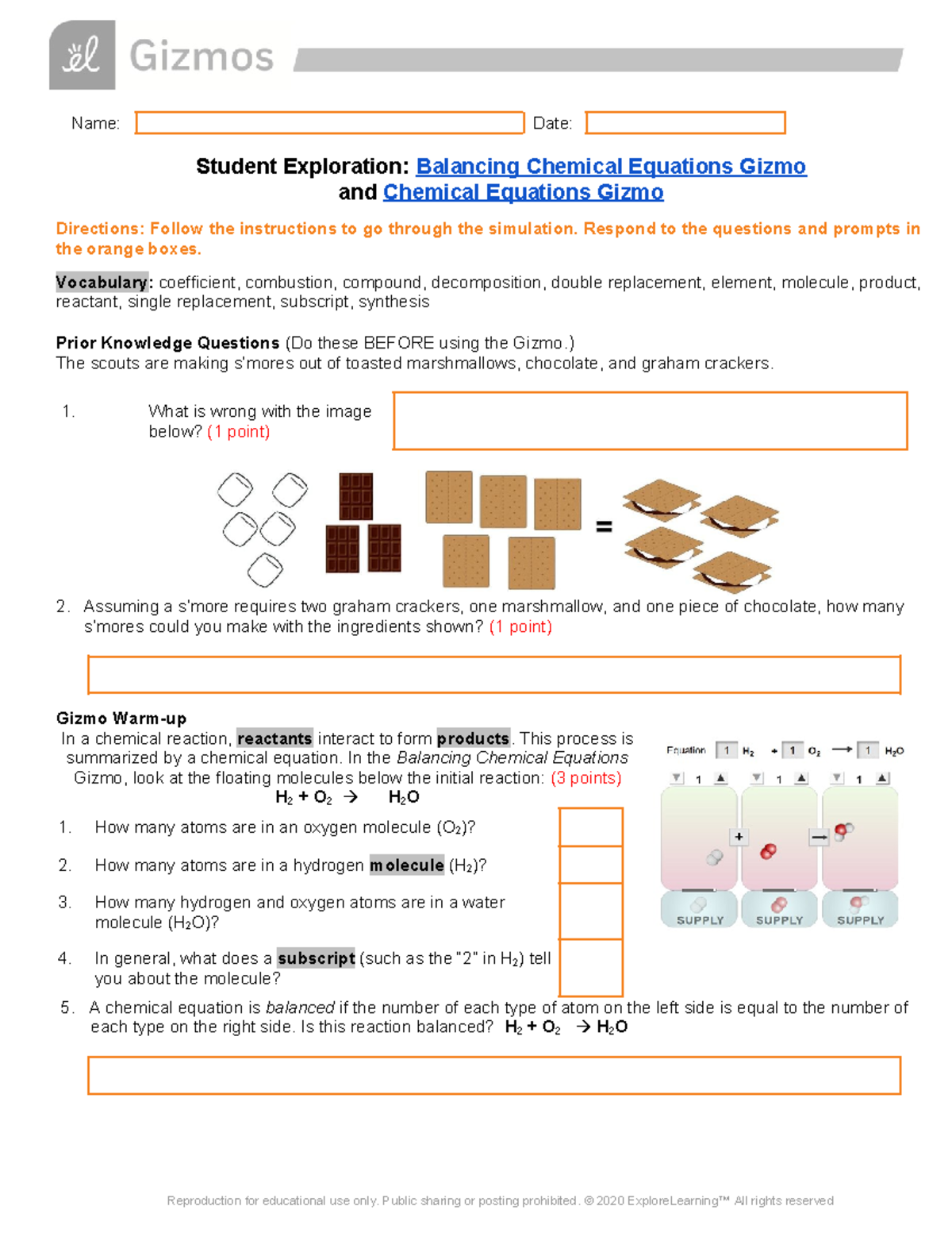 5.08 Balancing Chem Equations- Kisner Version - Name: Date: Student ...