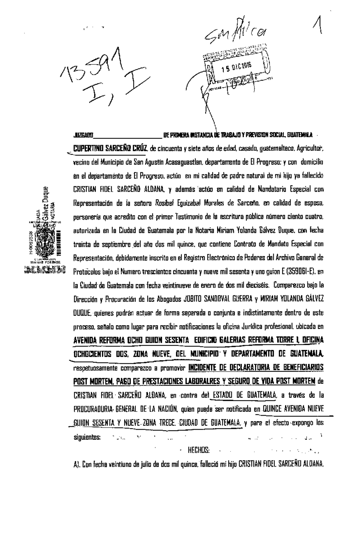 1. Demanda 01173-2016-13591 - Derecho Procesal Penal - Studocu