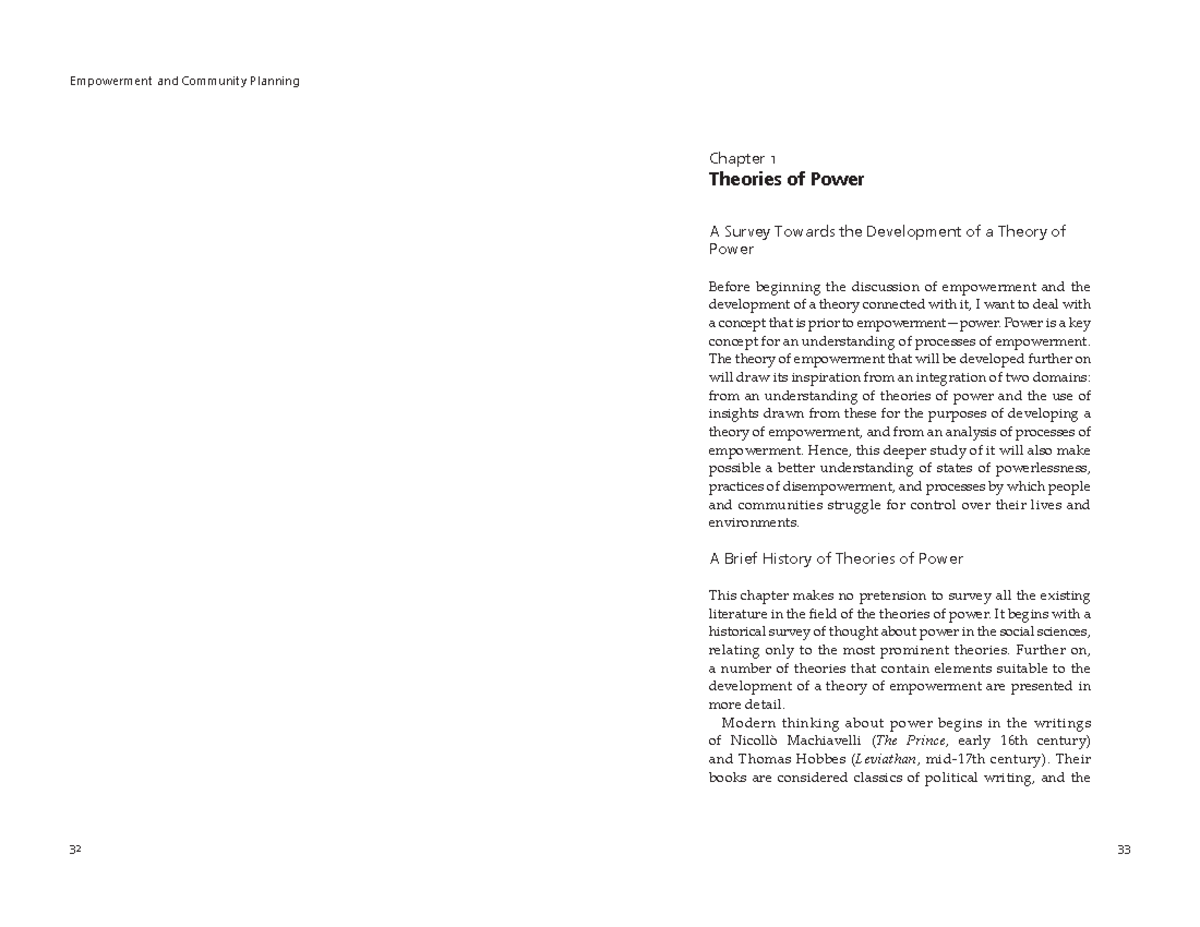 Theories of power - third - Empowerment and Community Planning Chapter ...