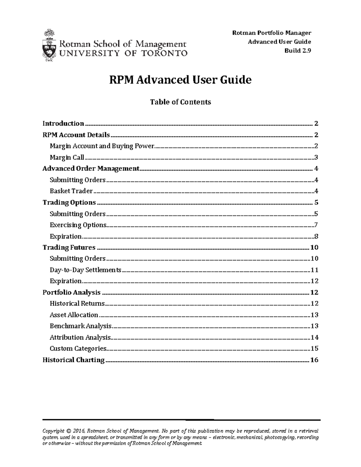 RPM - Students - Advanced User Guidenew - Copyright © 2016, Rotman School of Management. No part ...