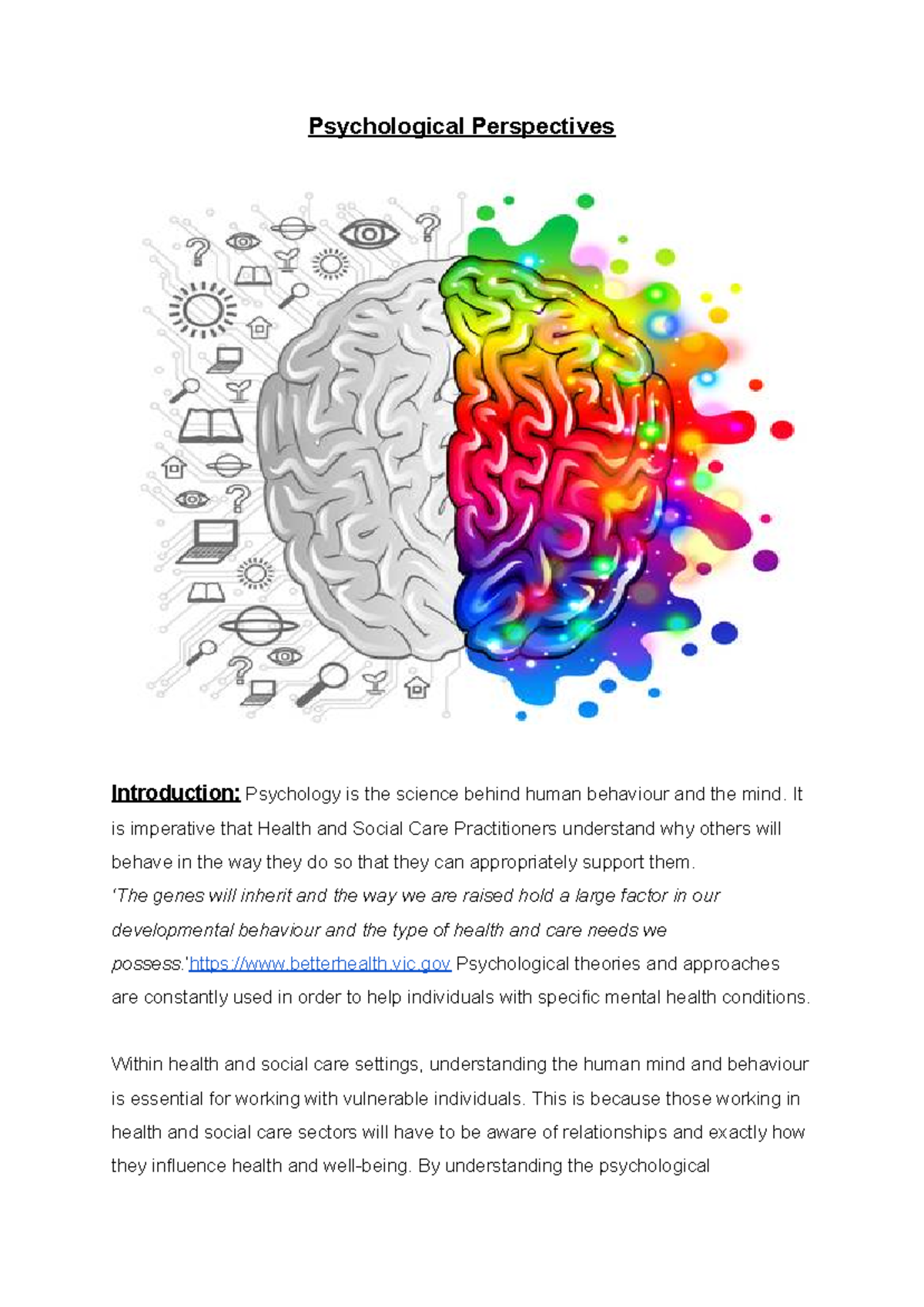 Psychological Perspectives - HSC - Psychological Perspectives ...