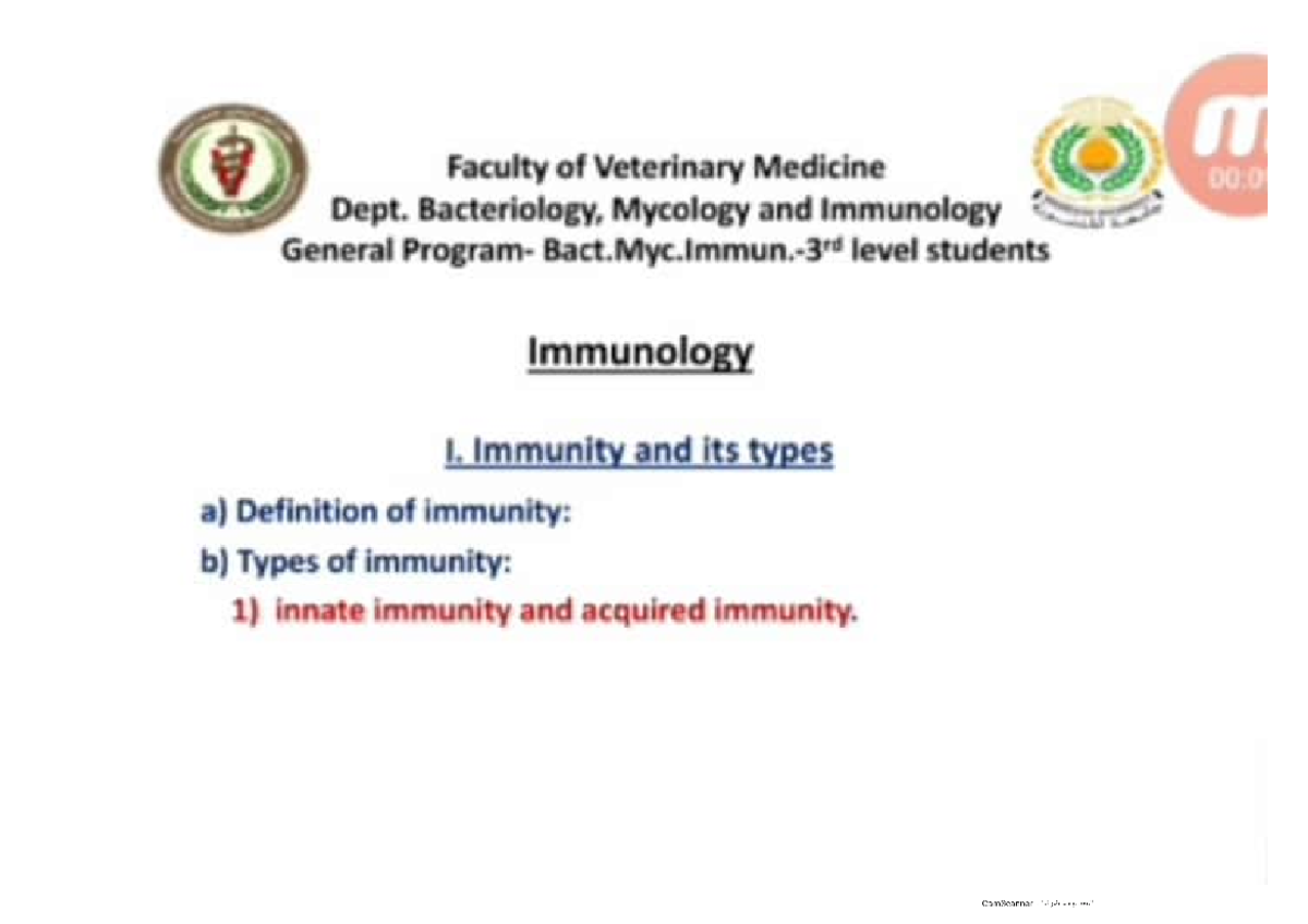 Immunity 1 - Immunology is a branch of medicine and biology that covers ...