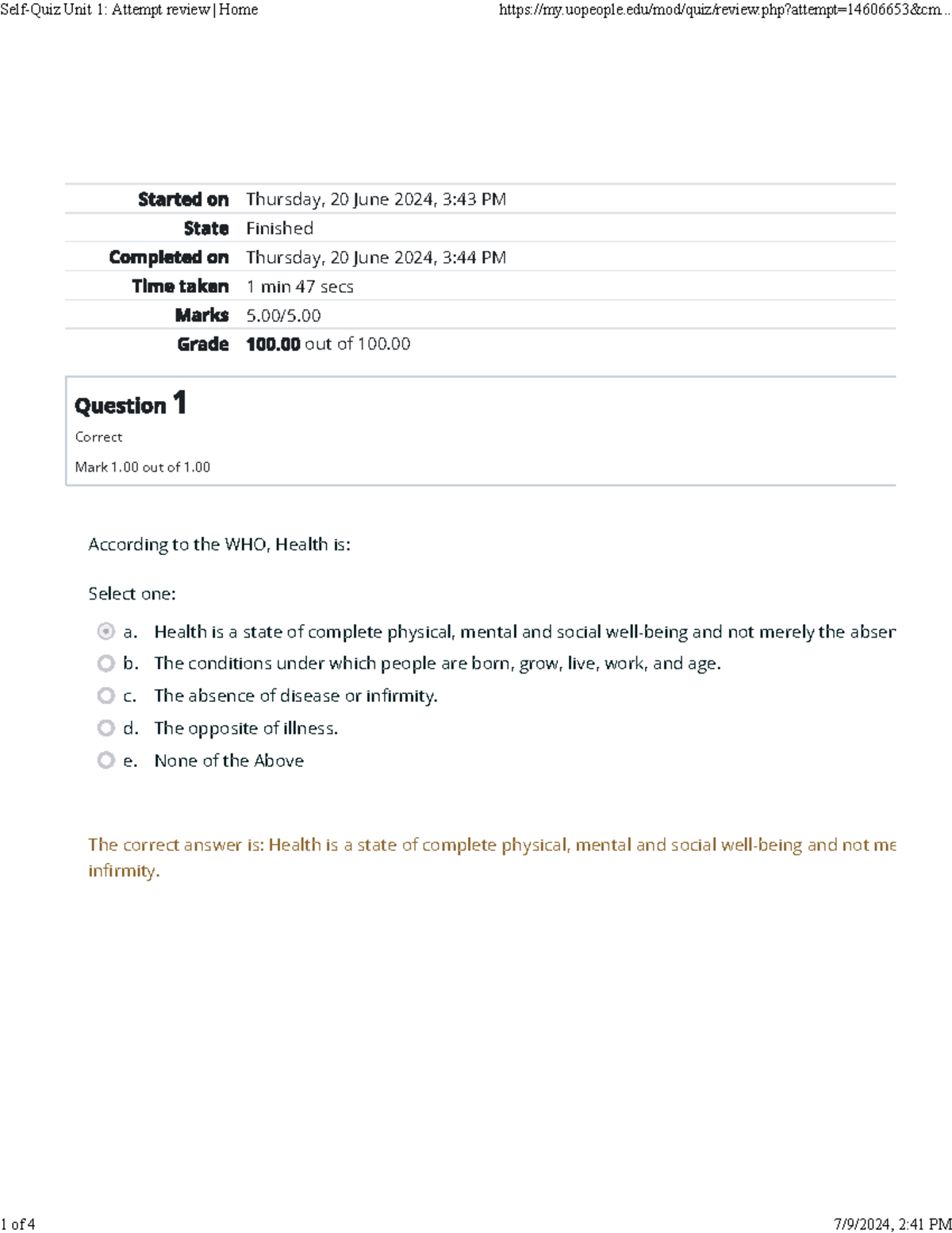 Self Quiz Unit 1 3 Self Quiz Unit 1 3 Thursday 20 June 2024 3 43 Pm Finished Thursday 20