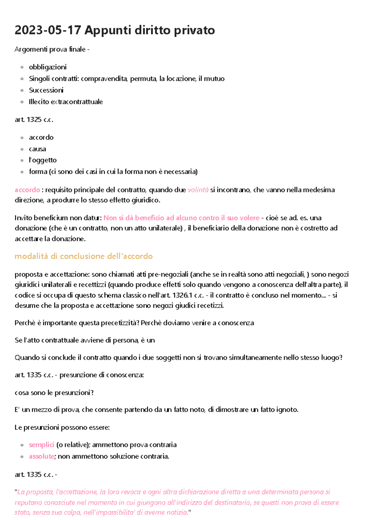 2023-05-17 Appunti diritto privato - 2023-05-17 Appunti diritto privato Argomenti prova finale ...