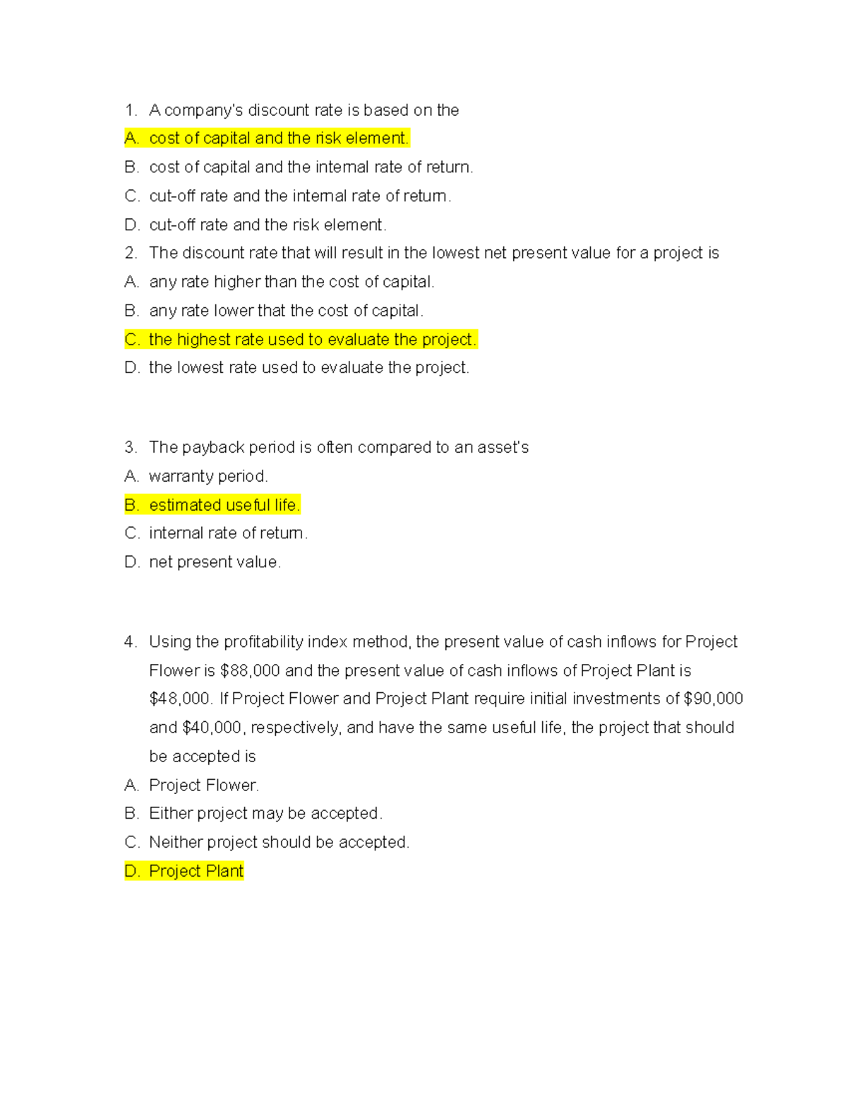 Strategic Business Analysis EXAM A Company s Discount Rate Is Based