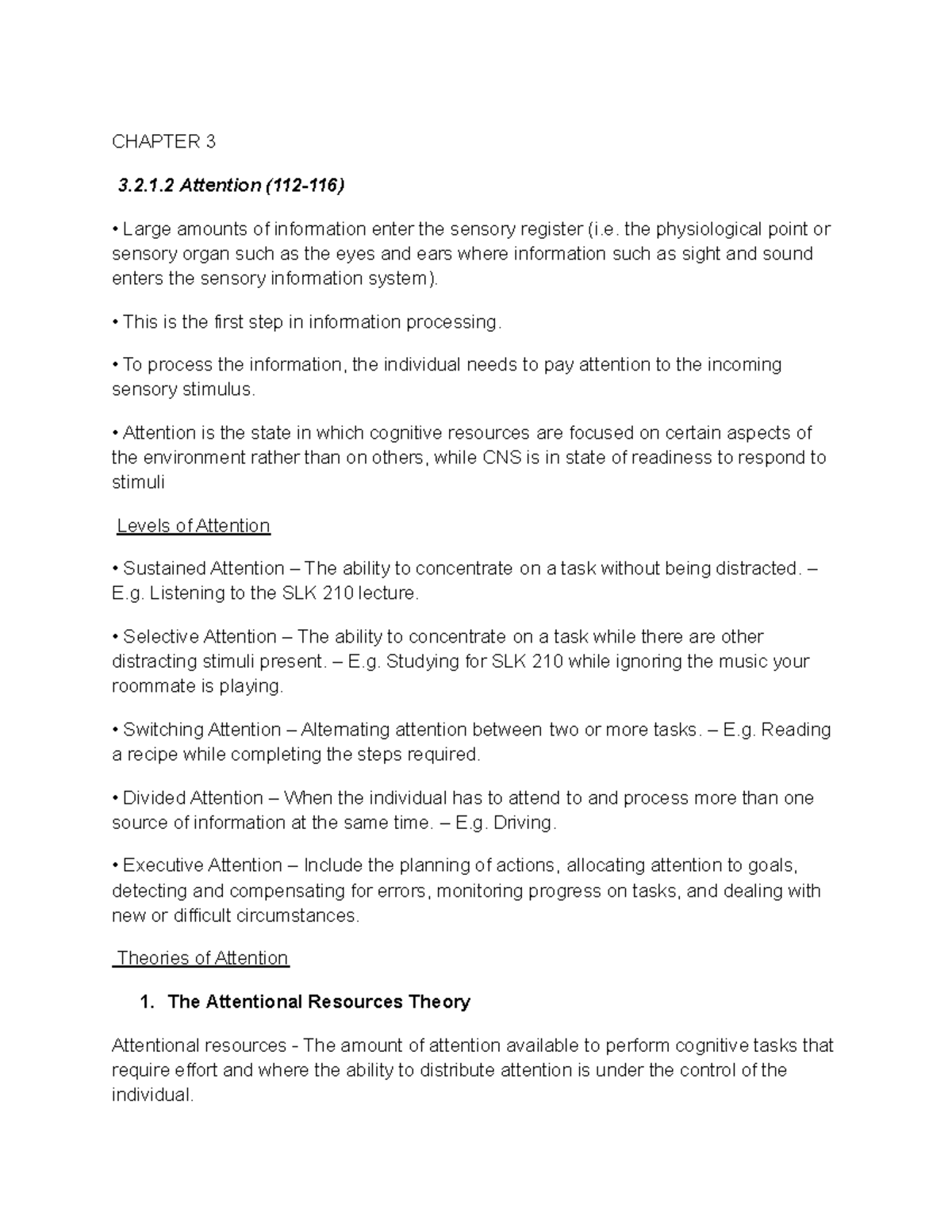 Chapter 3 - ADULT DEVELOPMENT AND AGEING - CHAPTER 3 3.2.1 Attention ...