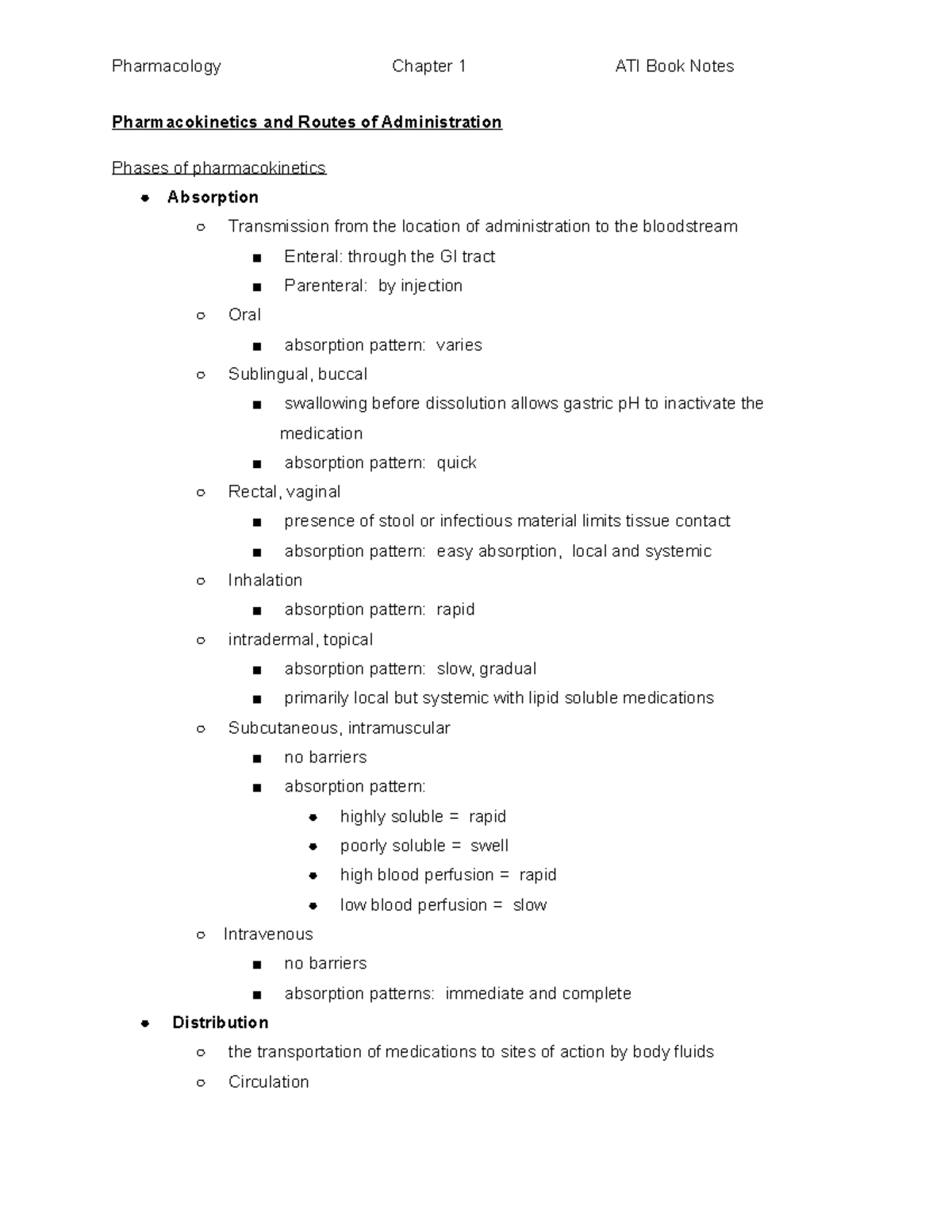 Pharm ATI Ch1 Book Notes - Pharmacology Chapter 1 ATI Book Notes ...