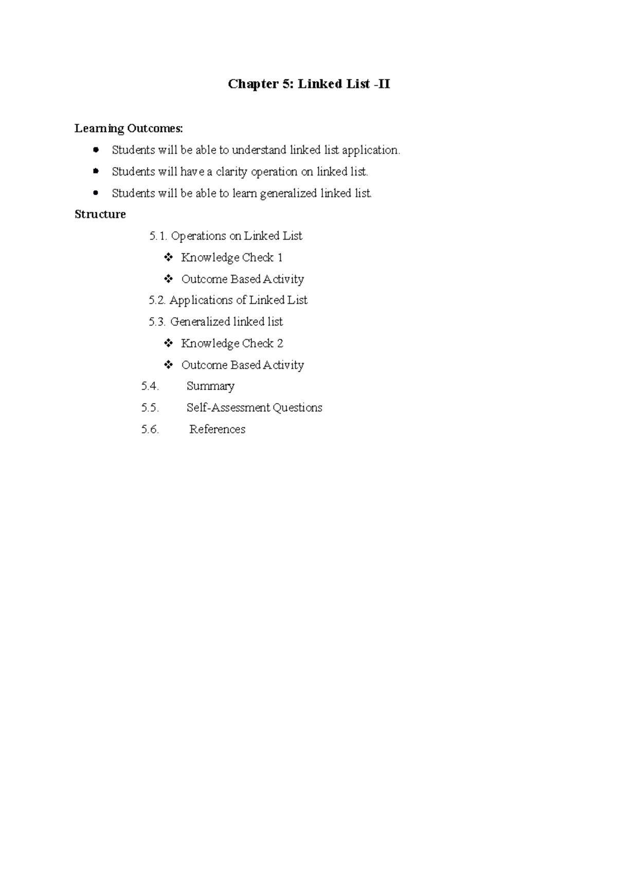Chapter 5 - Shudhejej - Chapter 5: Linked List -II Learning Outcomes ...