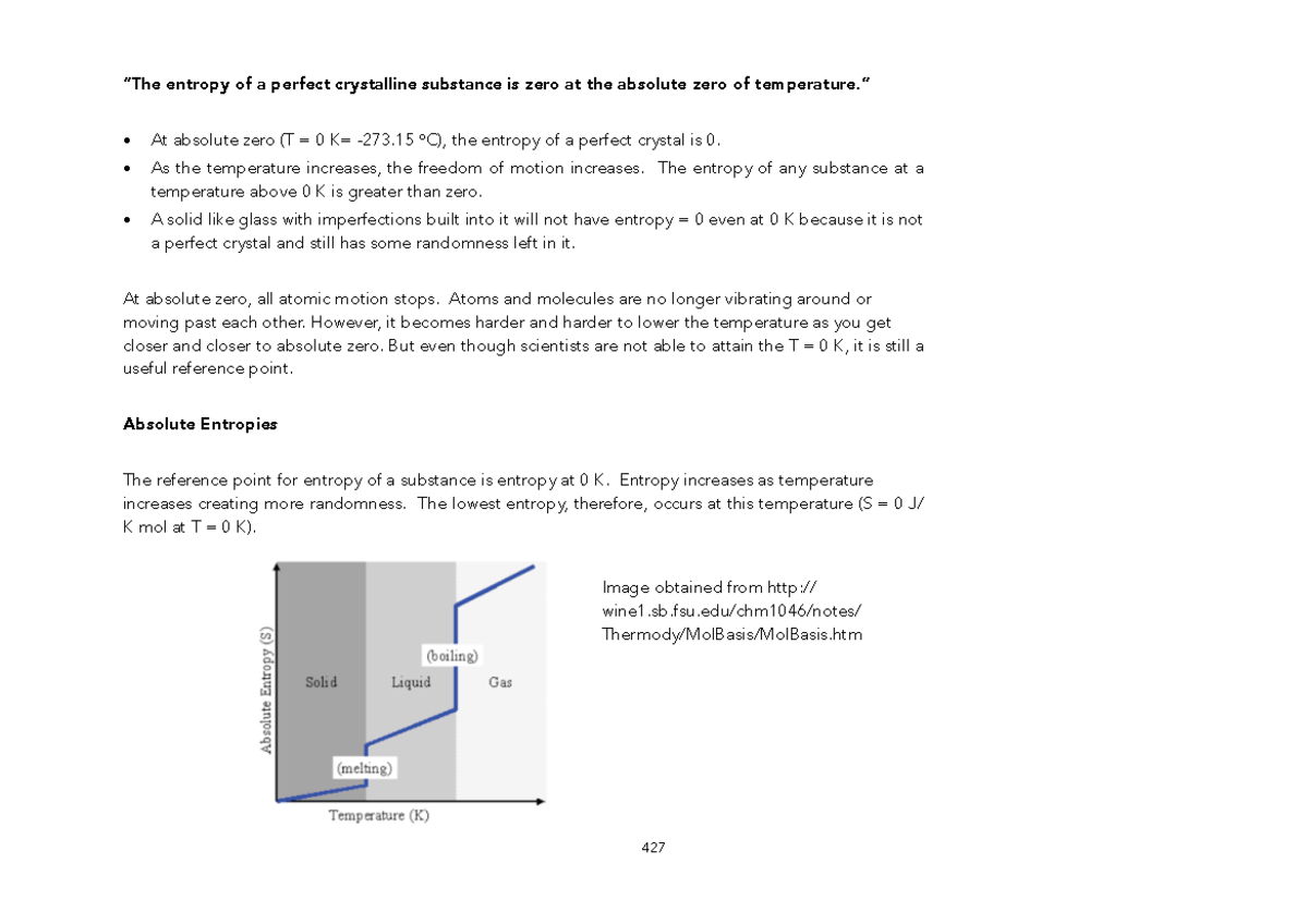 General Chemistry 2 (40) - “The entropy of a perfect crystalline ...