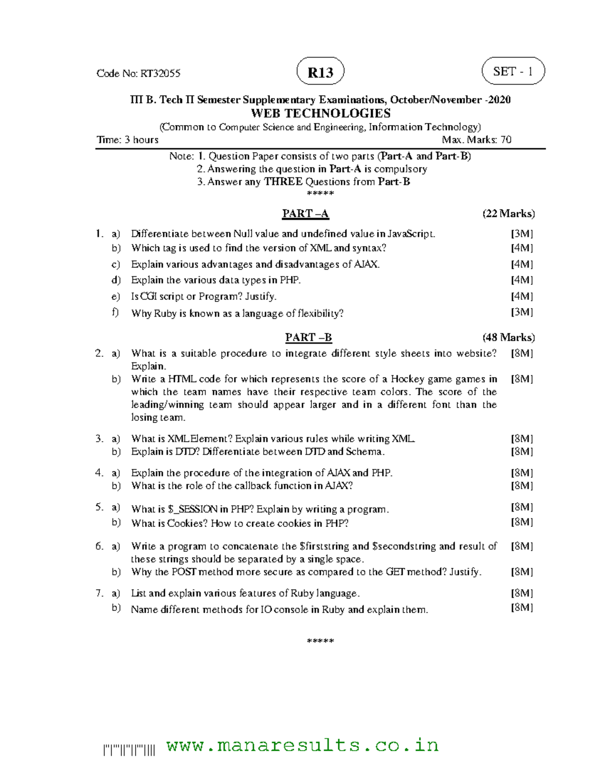 Set 2020 - CSC - |''|'''||''||'''|||| Code No: RT III B. Tech II ...