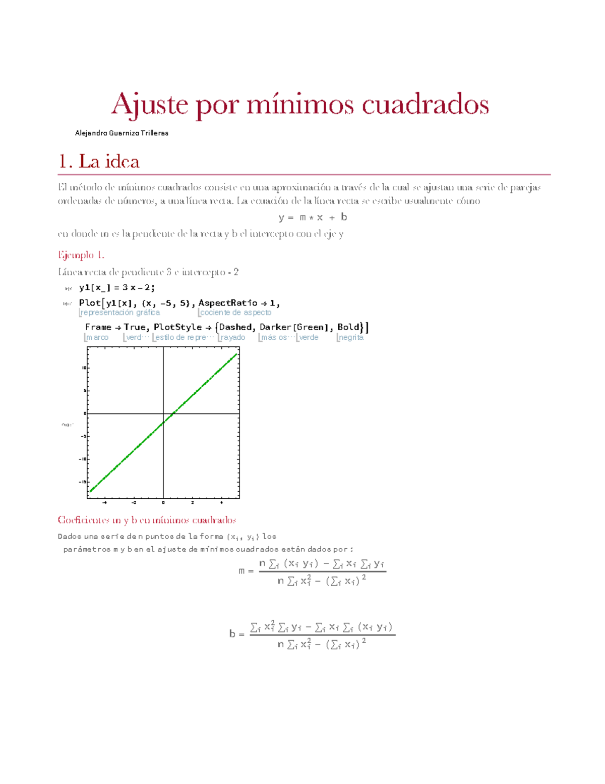 Mínimos Cuadrados AGT - Ajuste por mínimos cuadrados ####### Alejandro ...