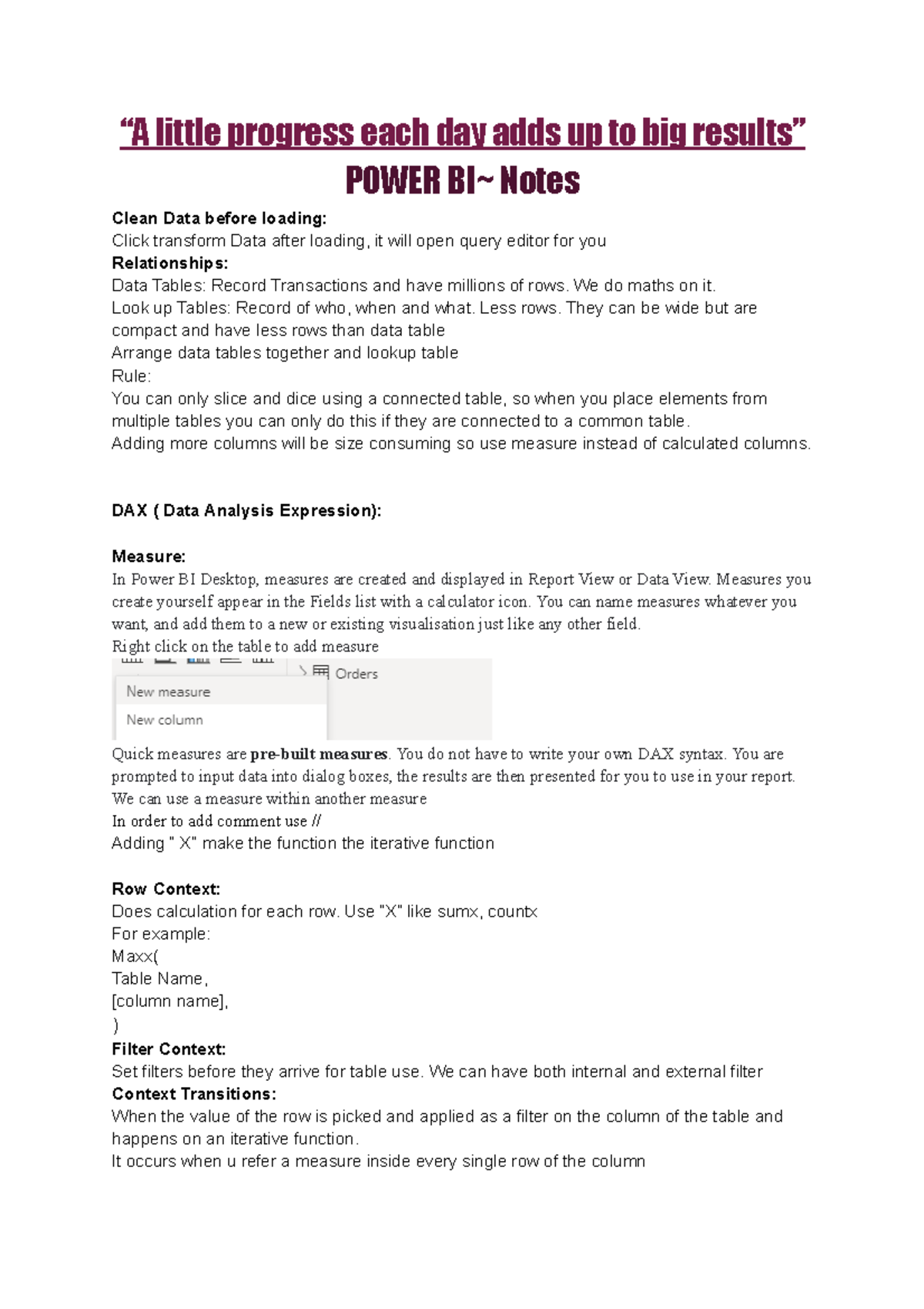 Power BI Notes - Assignment details - Data Structures & Algorithms ...