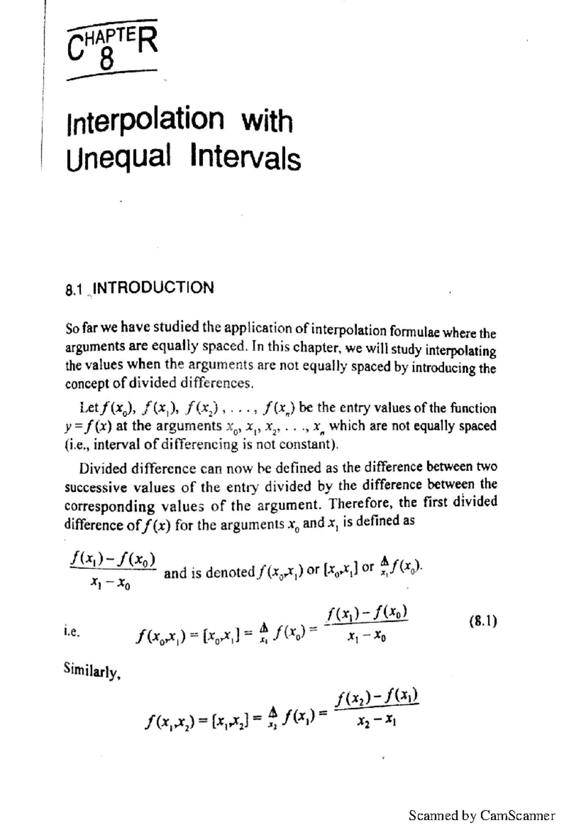 NM Chapter 8 www - Numerical Analysis - Studocu