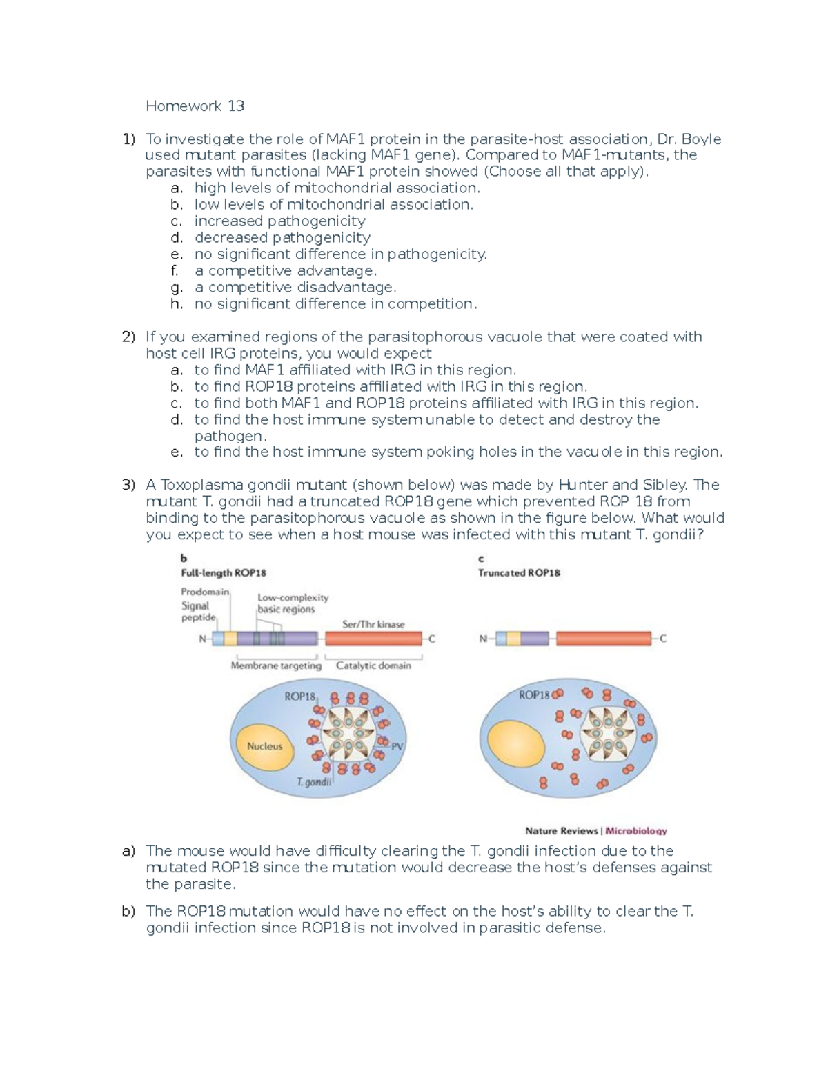 HW13 immunology (virus) - Homework 13 To investigate the role of MAF1 ...