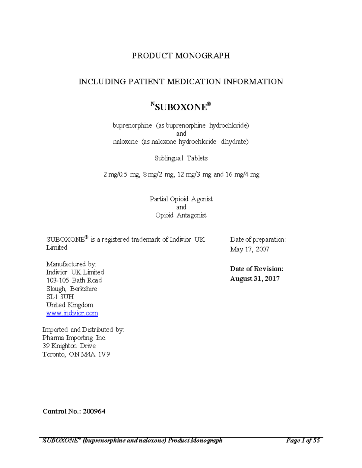 Suboxone-Monograph-Patient information - PRODUCT MONOGRAPH INCLUDING ...