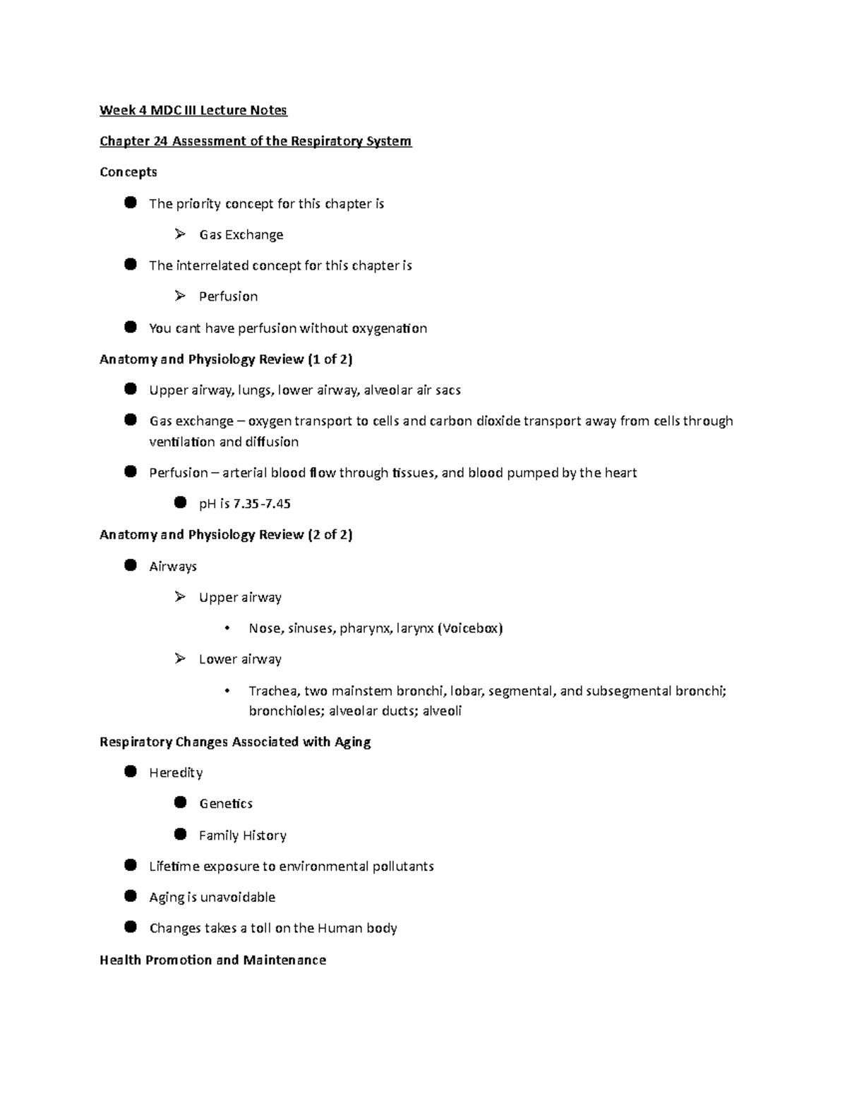 MDC III Module 4 Lecture Notes - NUR2502 - Studocu