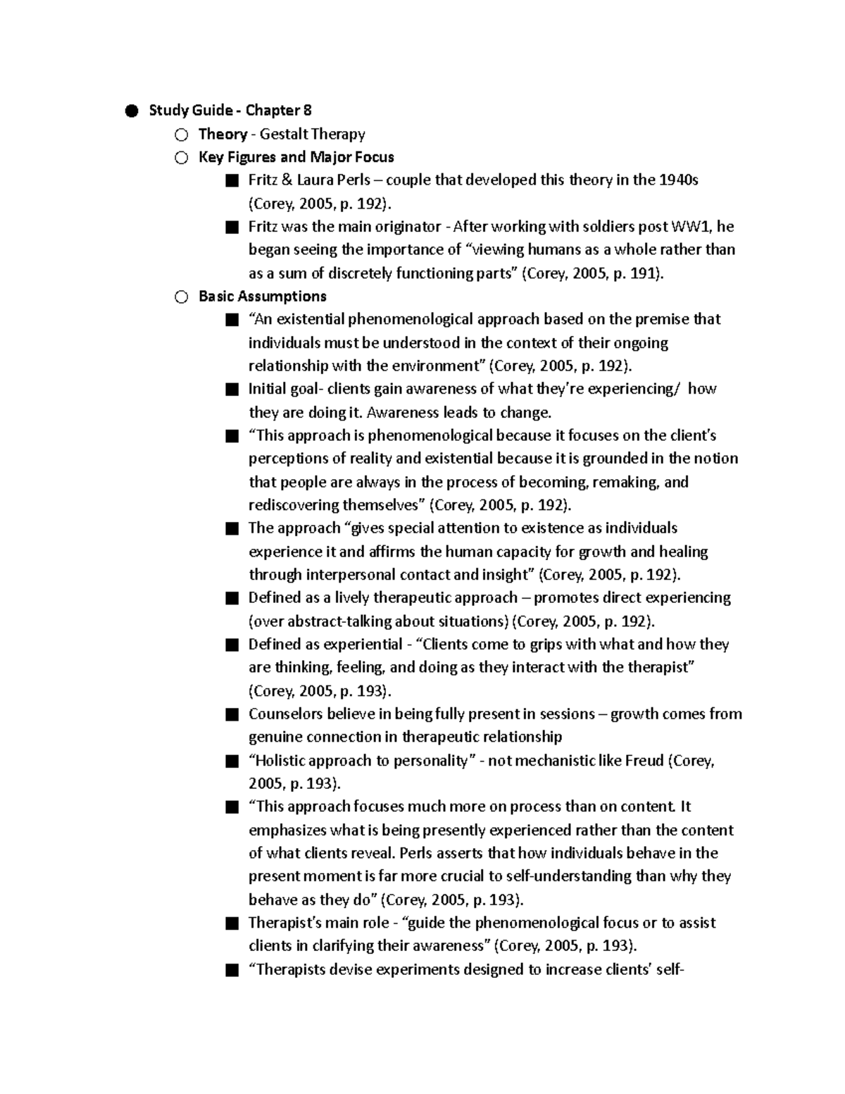 Study Guide - Chapter 8 - CT - Study Guide - Chapter 8 Theory - Gestalt ...