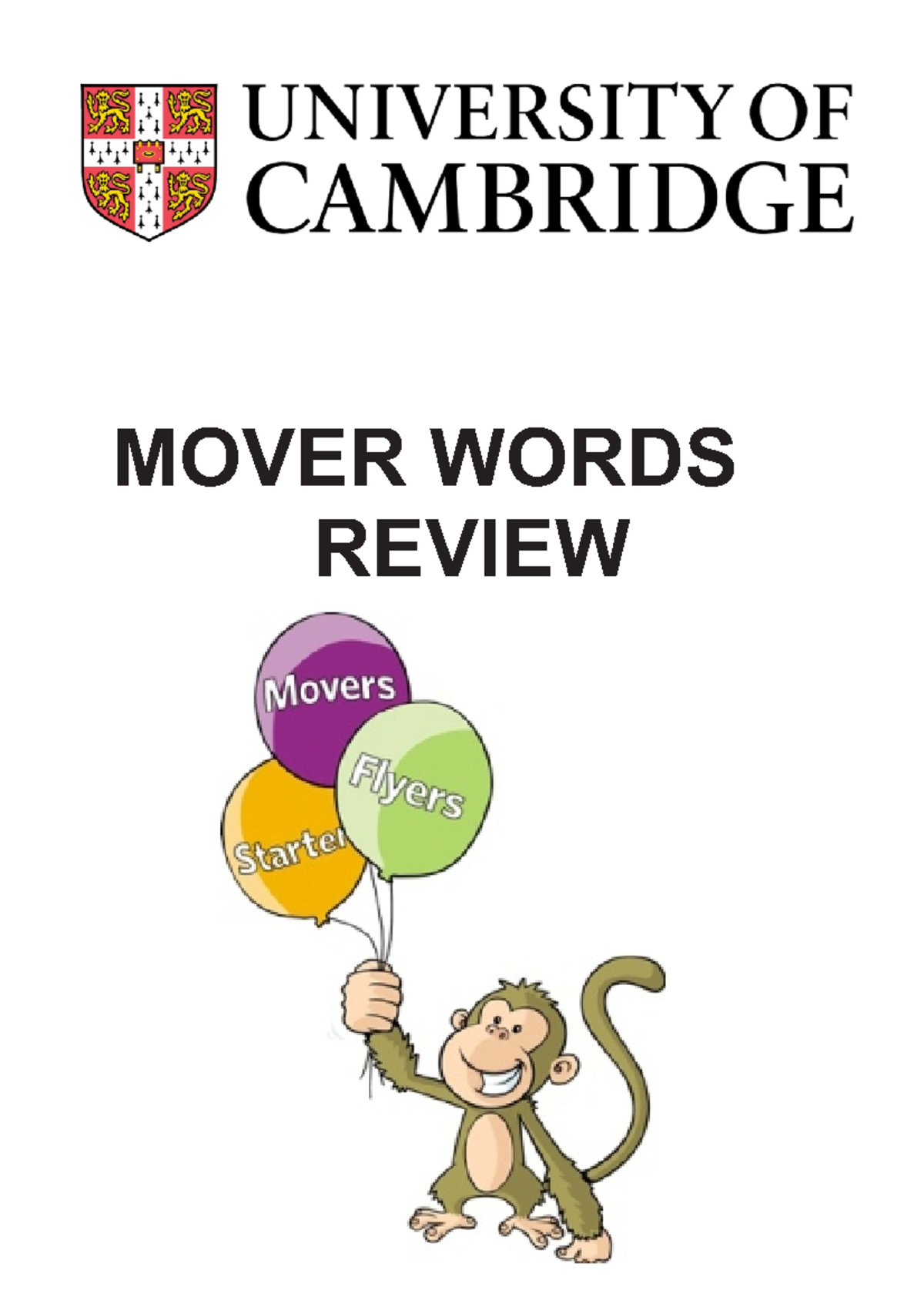 Mover words topics - MOVER WORDS REVIEW panda kitten lion shark whale ...