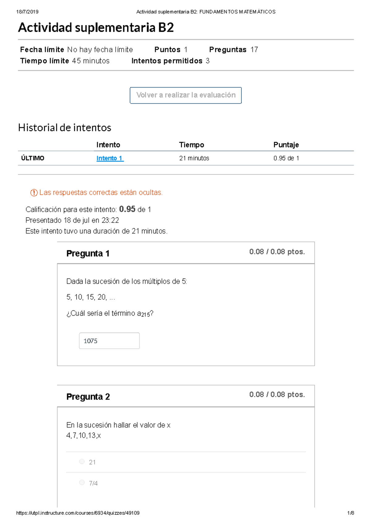 Actividad suplementaria B2 Fundamentos Matemáticos - Actividad suplementaria B Fecha límite No ...