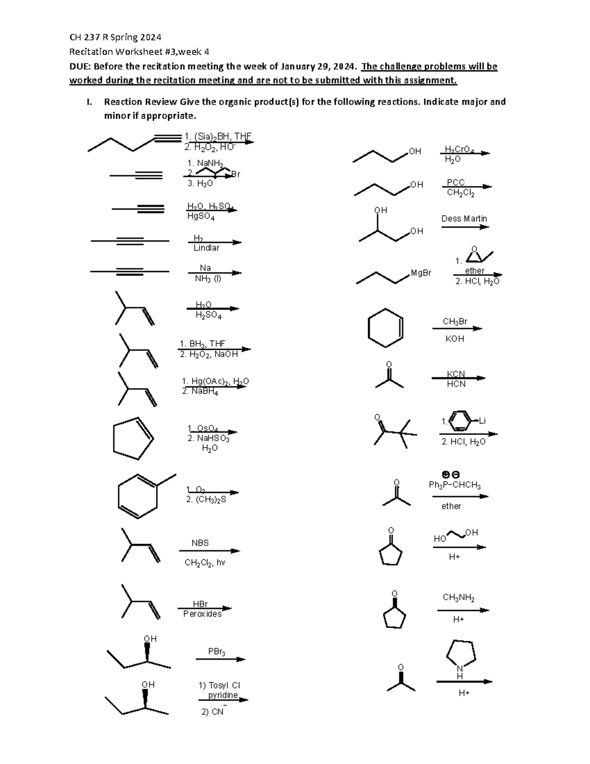 CH+237+Pre-recitation+Worksheet+3+Sp+2024 2 - CH 237 R Spring 2024 ...