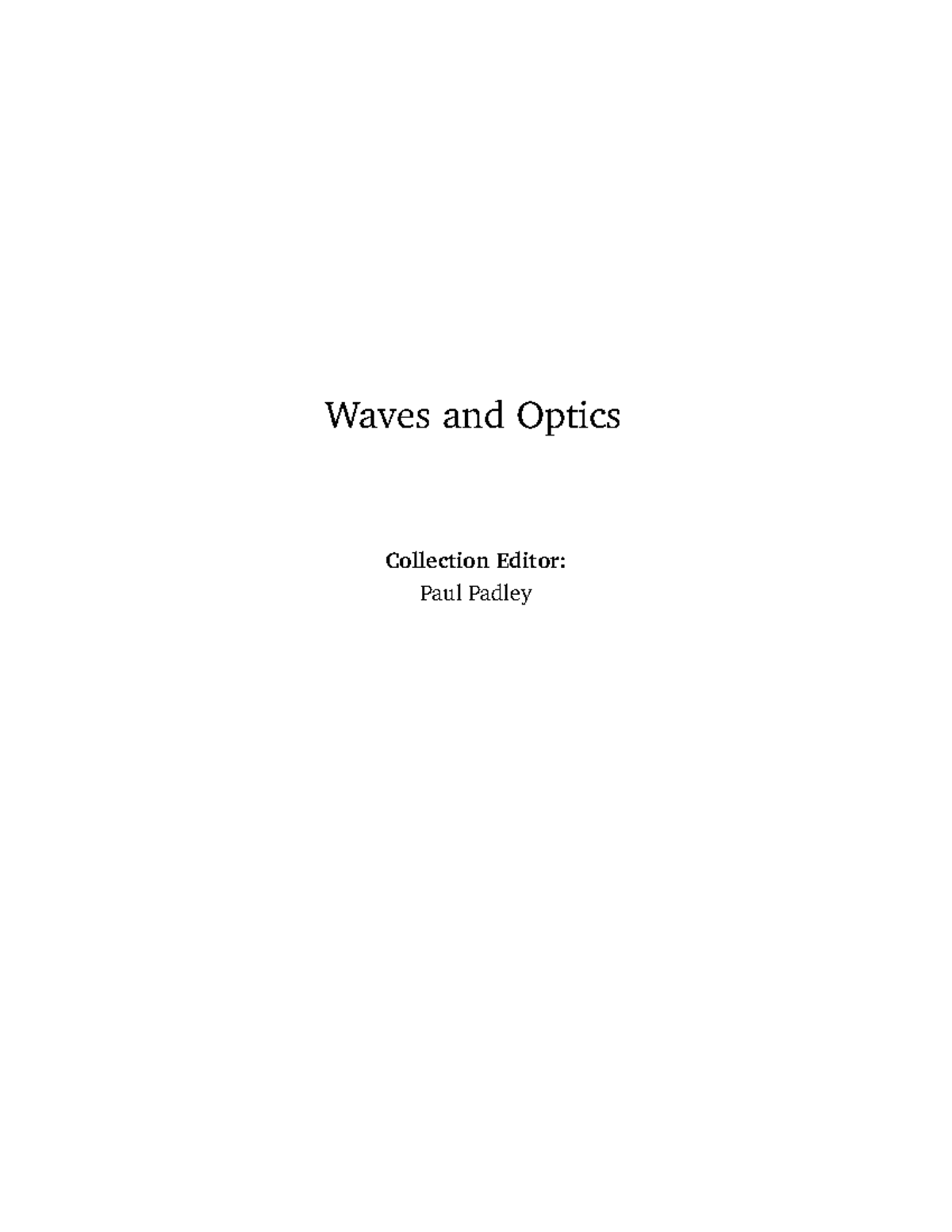 Waves and optics 33 - Lecture notes 3-7 - Waves and Optics Collection ...