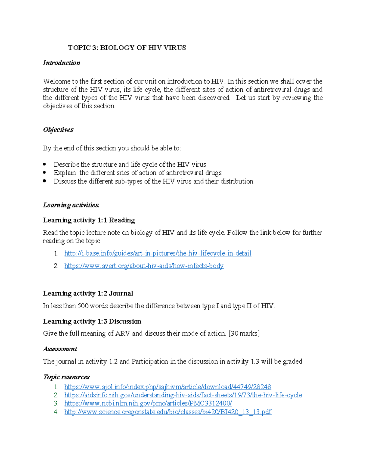 Biology OF HIV Virus Topic 3 - TOPIC 3: BIOLOGY OF HIV VIRUS ...