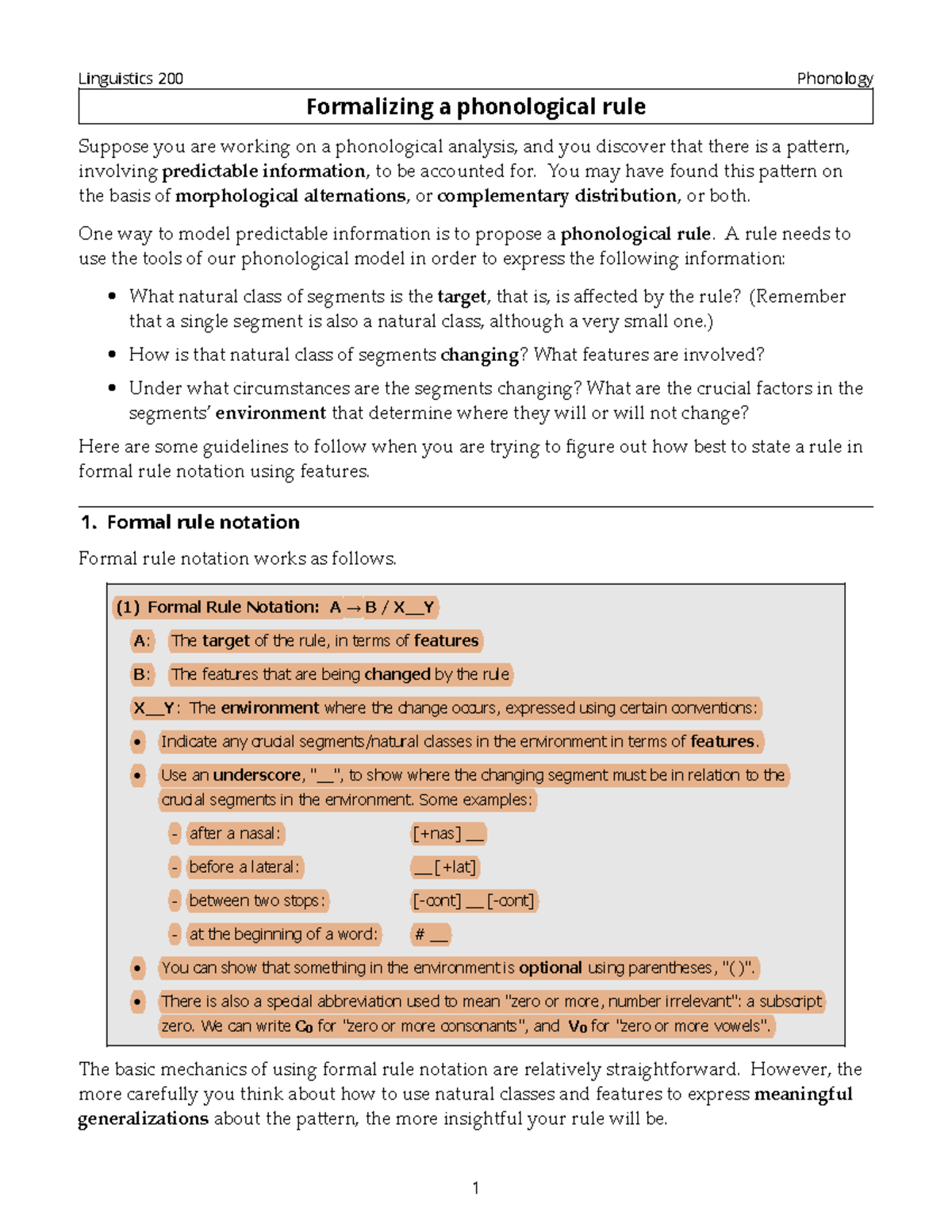 07 rule-formalism - Copy - Linguistics 200 Phonology Formalizing a ...