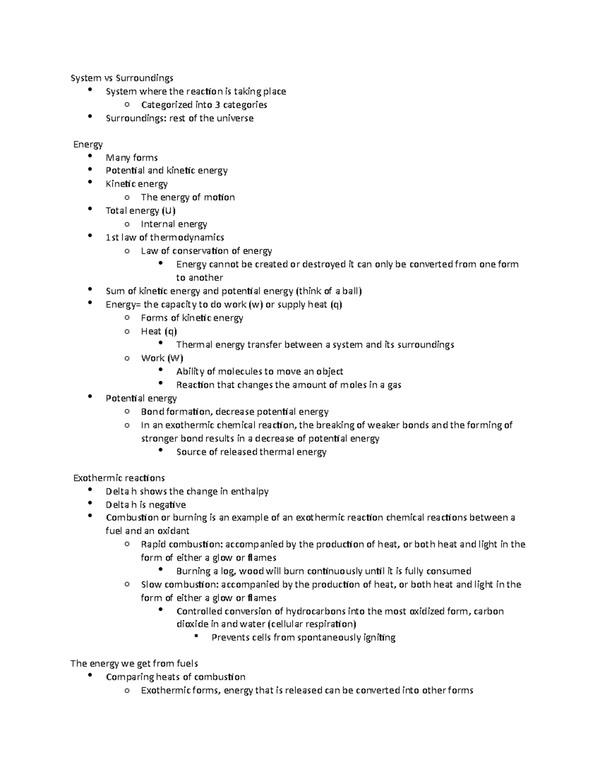 Thermodynamics, modules, part 1 - System vs Surroundings System where ...