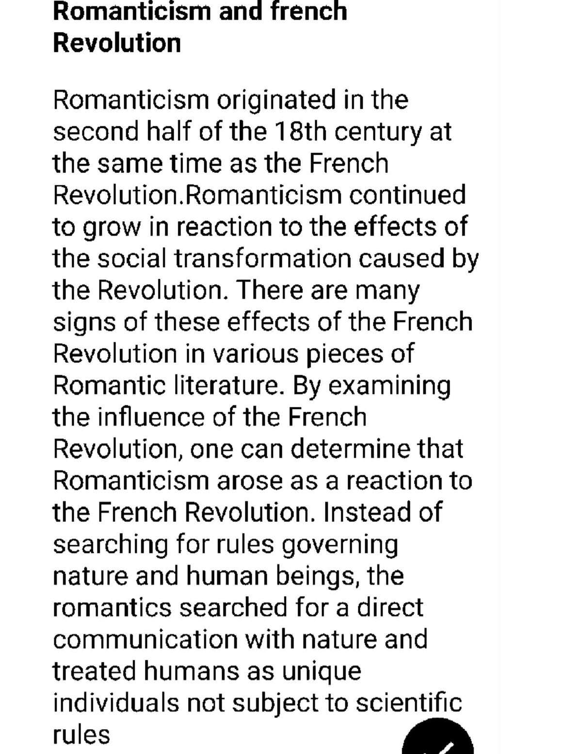 Review of romanticism and french revolution - Ba English - Studocu