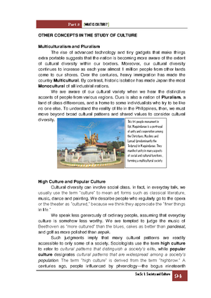 Socsci 1- Lesson 6-PART3 - The concept of culture is sometimes easier ...