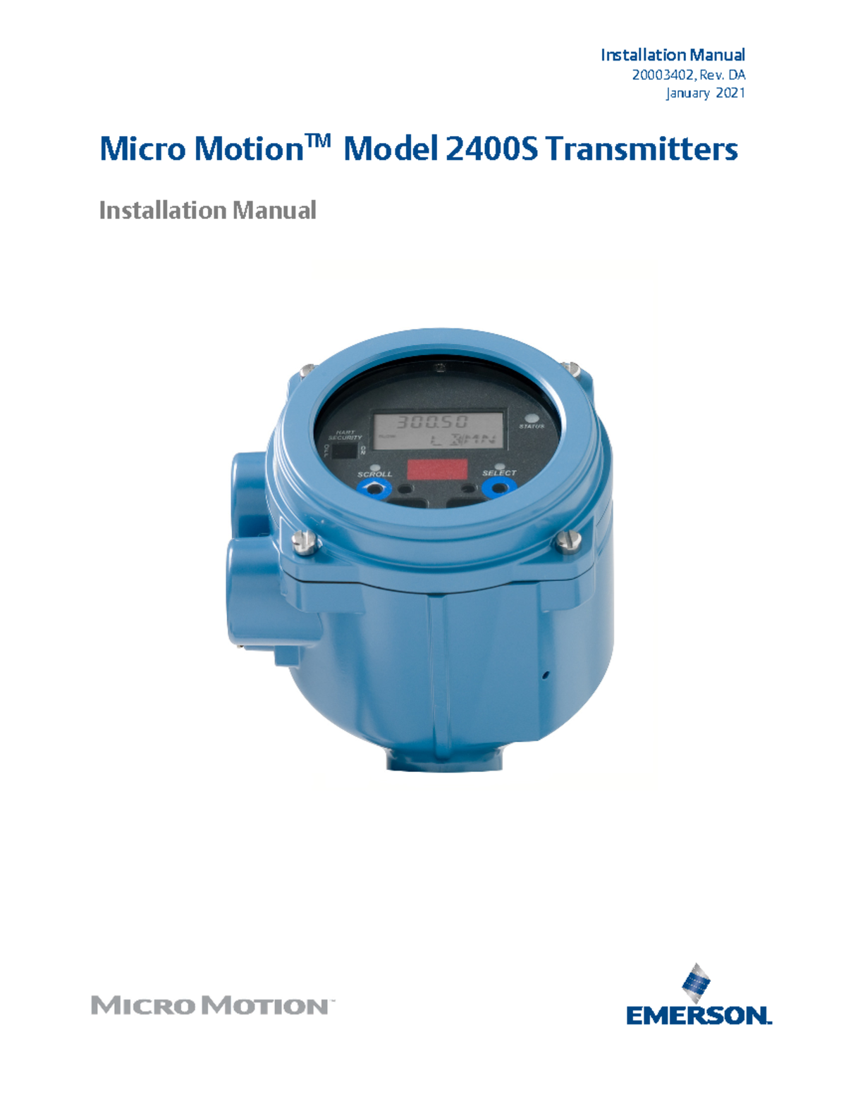 Installation manual transmitters model 2400s micro motion en 62588 ...