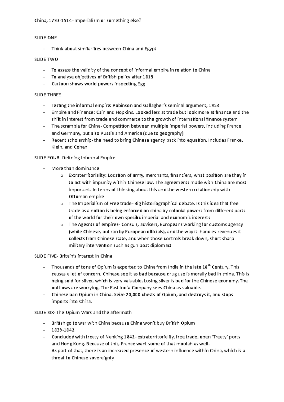 Lecture 12 on the Rise of the British Empire - China, 1793-1914 ...