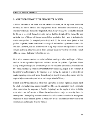 Unit 4 - Labor Economics - UNIT 4UNIT 4 WAGE DETERMINATION AND BASIC ...