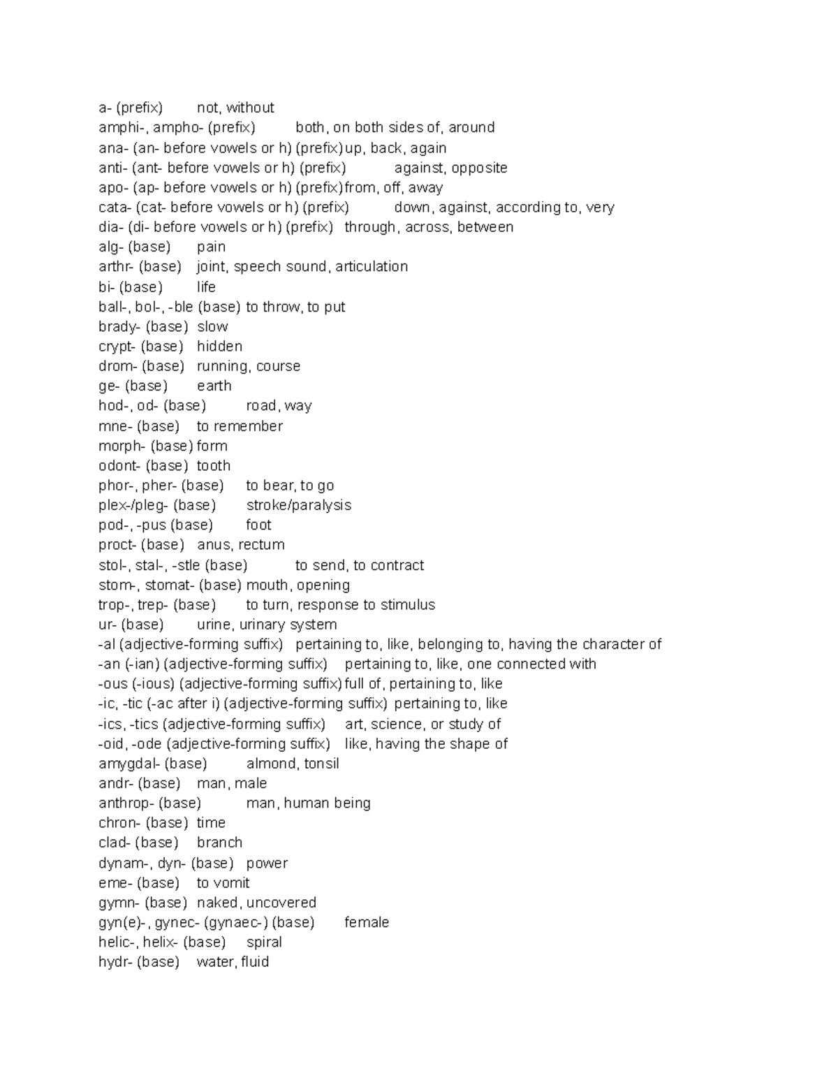 Untitled document - lecture notes - a- (prefix) not, without amphi ...