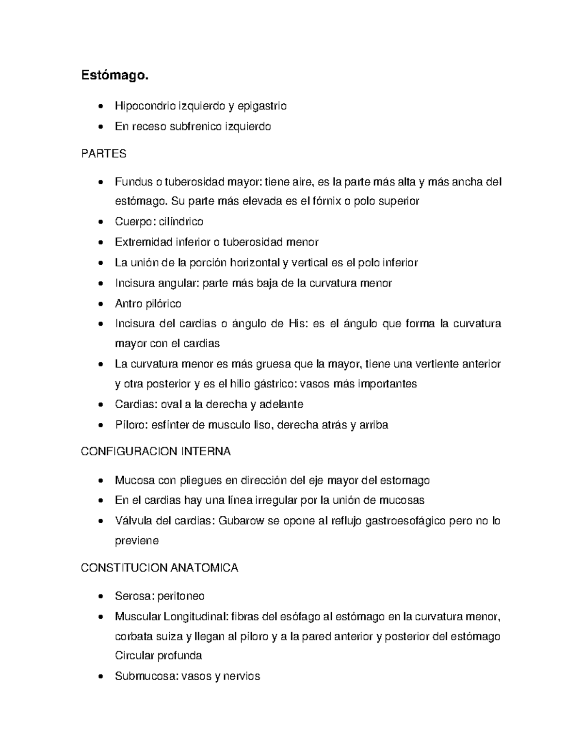 Estómago - Hipocondrio izquierdo y epigastrio En receso subfrenico ...