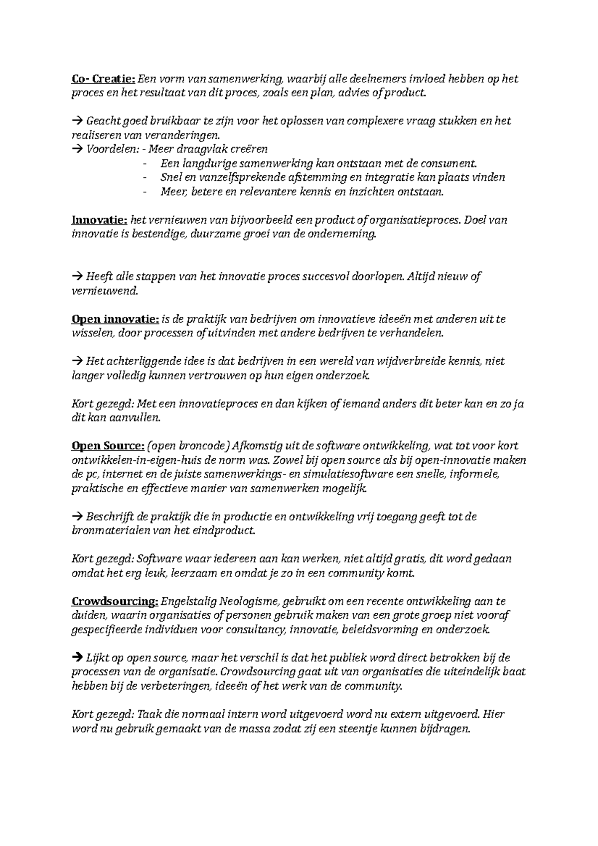 Co-creatie samenvatting - Co- Creatie: Een vorm van samenwerking ...