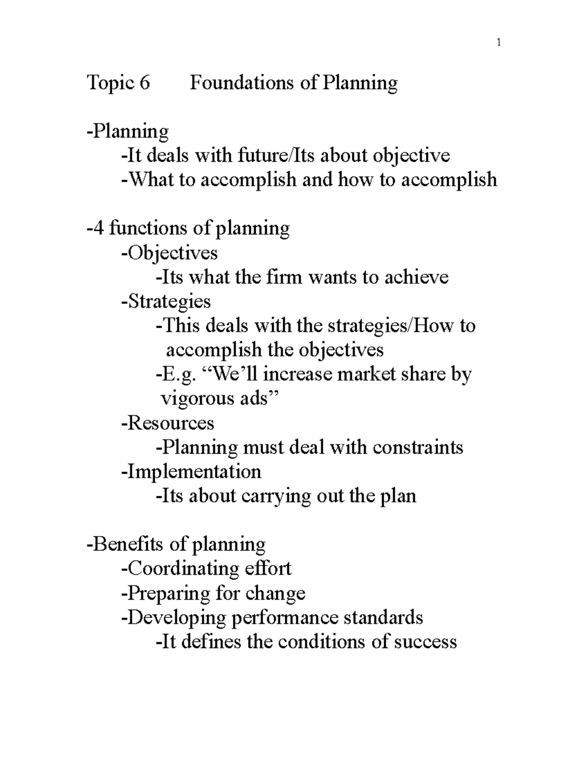 Topic 6 Slides Foundations of Planning - Topic 6 Foundations of ...
