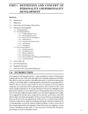 Module 1 - Introduction To Personality - MODULE 1: INTRODUCTION TO ...