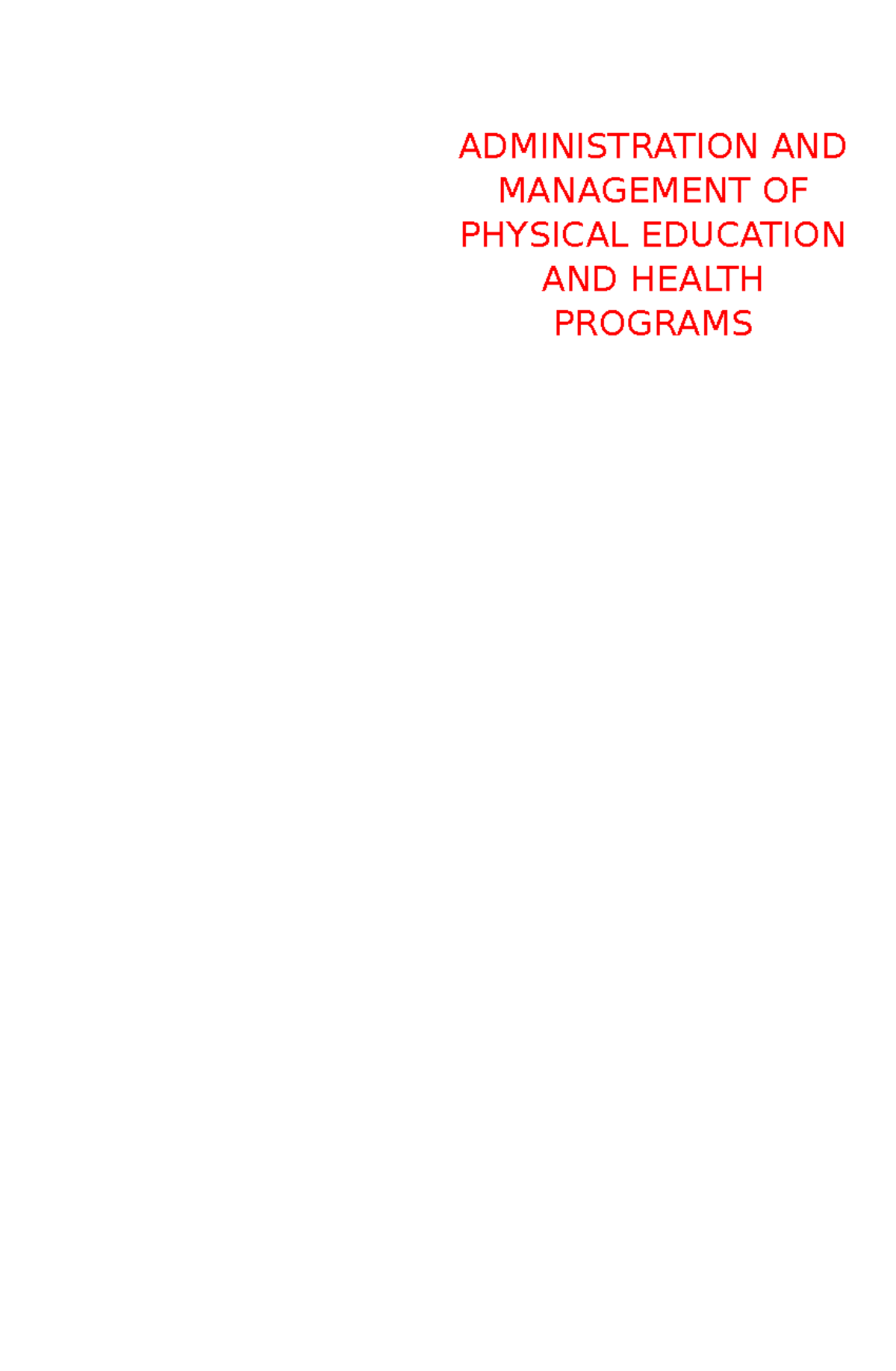 Module-3 - learning packets - ADMINISTRATION AND MANAGEMENT OF PHYSICAL ...