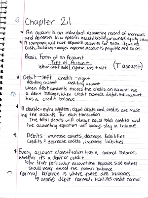 ACC 111 ch 1 - Lesson notes from textbook and study guides - \ .Ll A ...