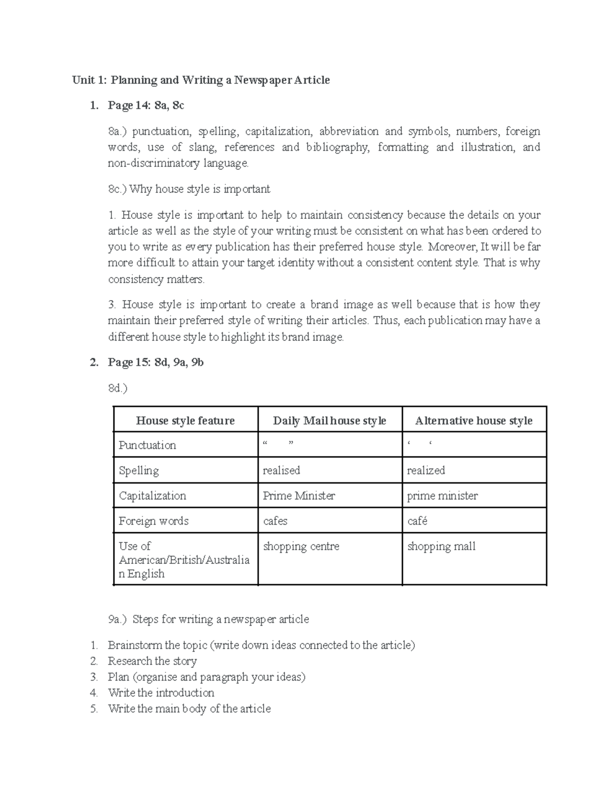 Language and media (understanding newspaper article) mandatory ...