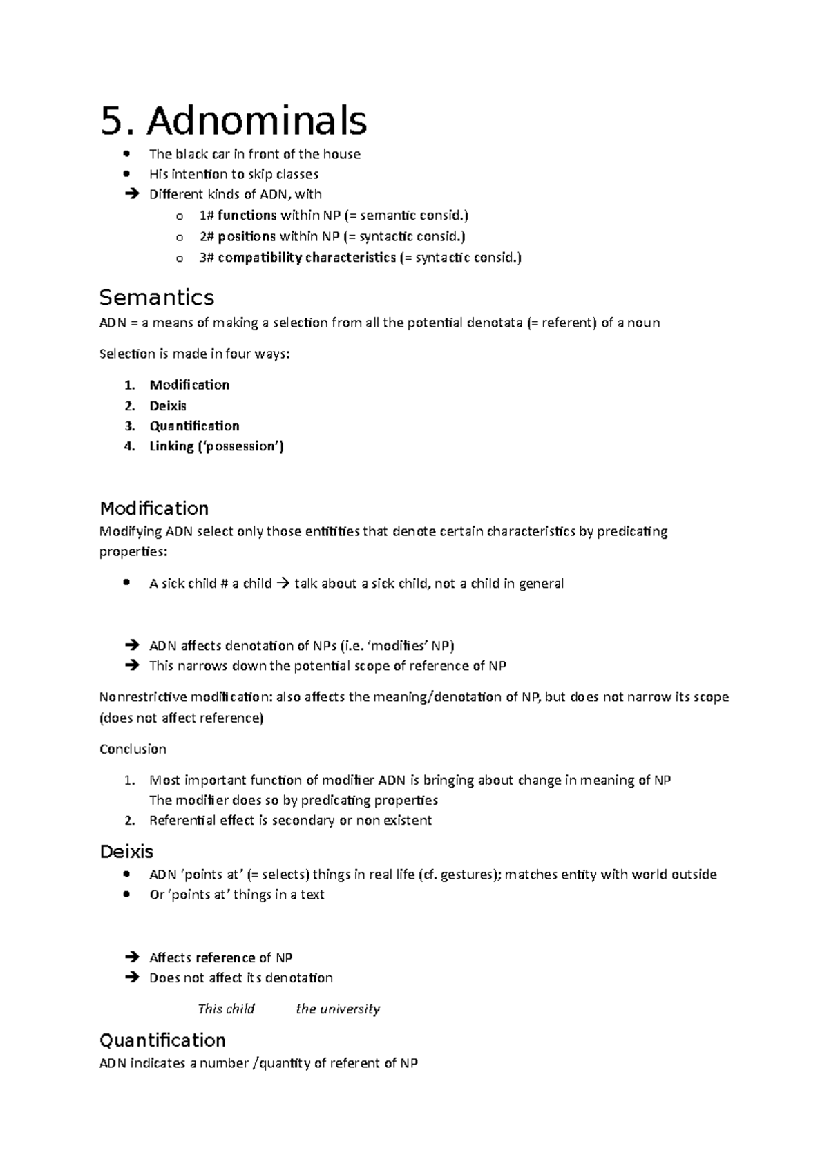 English grammar 2 2015-11-30 Adnominals - 5. Adnominals The black car ...