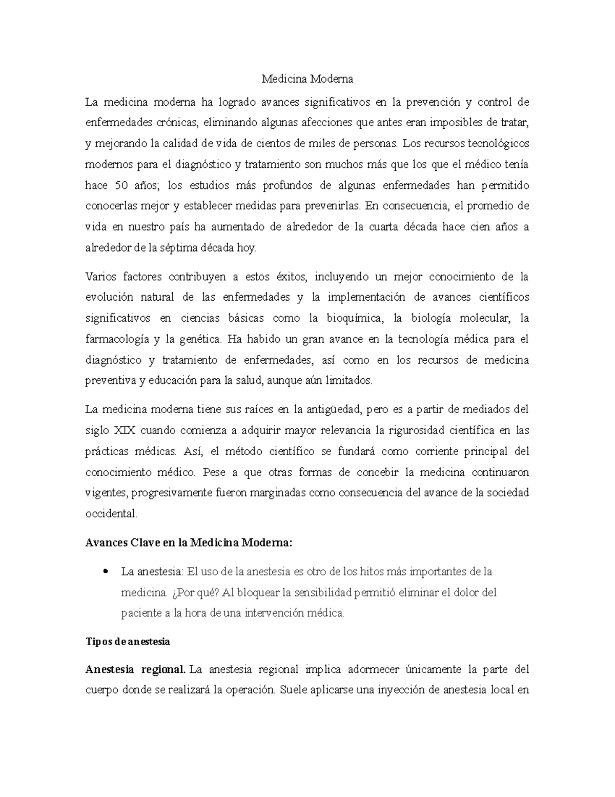 Medicina Moderna 10 - Medicina Moderna La medicina moderna ha logrado ...
