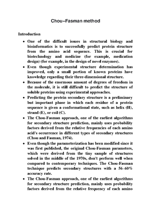 GOR Method FOR Protein Structure Prediction - GOR METHOD INTRODUCTION ...