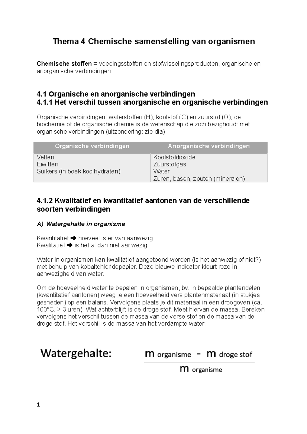 Thema 4 Chemische samenstelling van organismen - Thema 4 Chemische ...