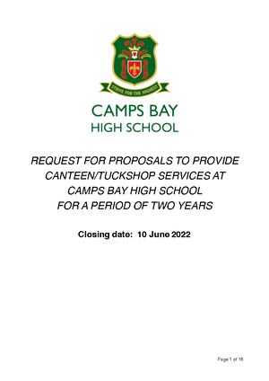 Business PLAN FOR A school TUCK SHOP FOR - BUSINESS PLAN FOR A school ...