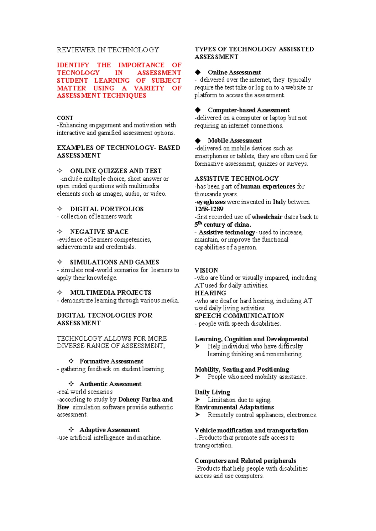 Reviewer IN Technology - REVIEWER IN TECHNOLOGY IDENTIFY THE IMPORTANCE ...