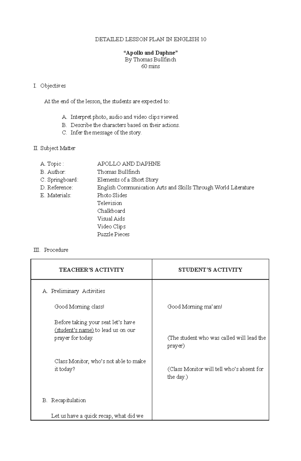 Lesson-PLAN - THIS IS TO HELP EVERY STUDENTS IN NEED - DETAILED LESSON ...