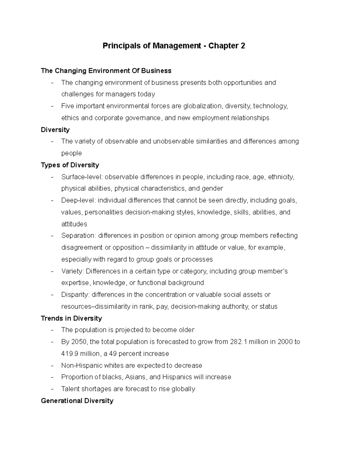 Principals of Managment Chapter 2 - Principals of Management - Chapter ...